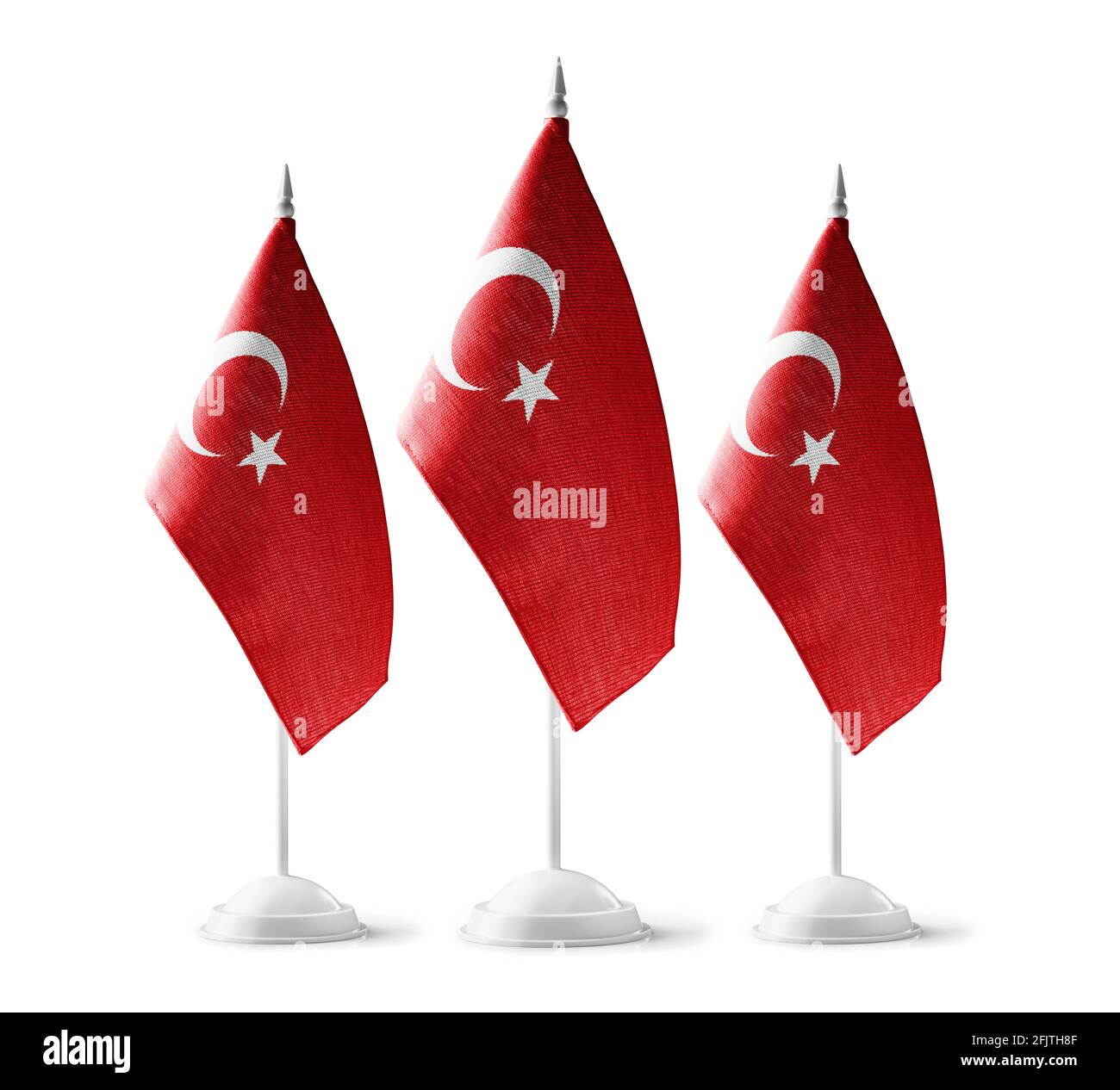 Small national flags of the Turkey on a white background Stock Photo ...