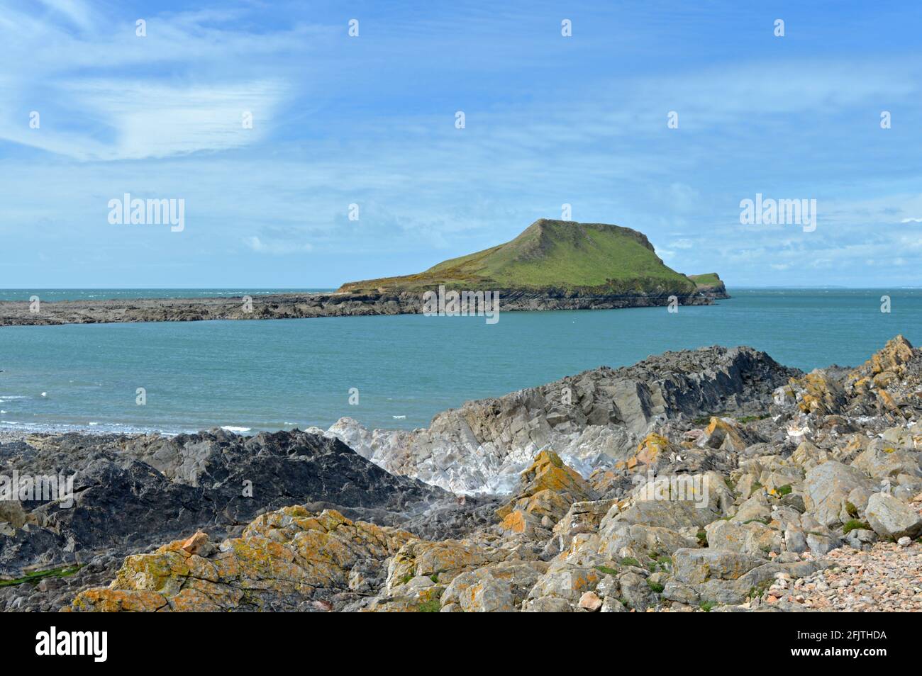 Worm Head, Rhossili Bay Beach, Gower Peninsula, Wales Stock Photo - Alamy