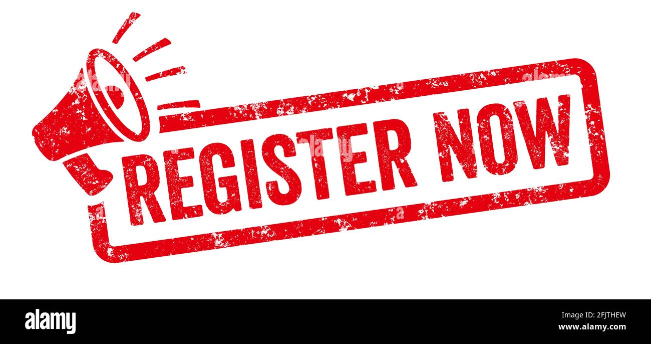Red register now button Cut Out Stock Images & Pictures - Alamy