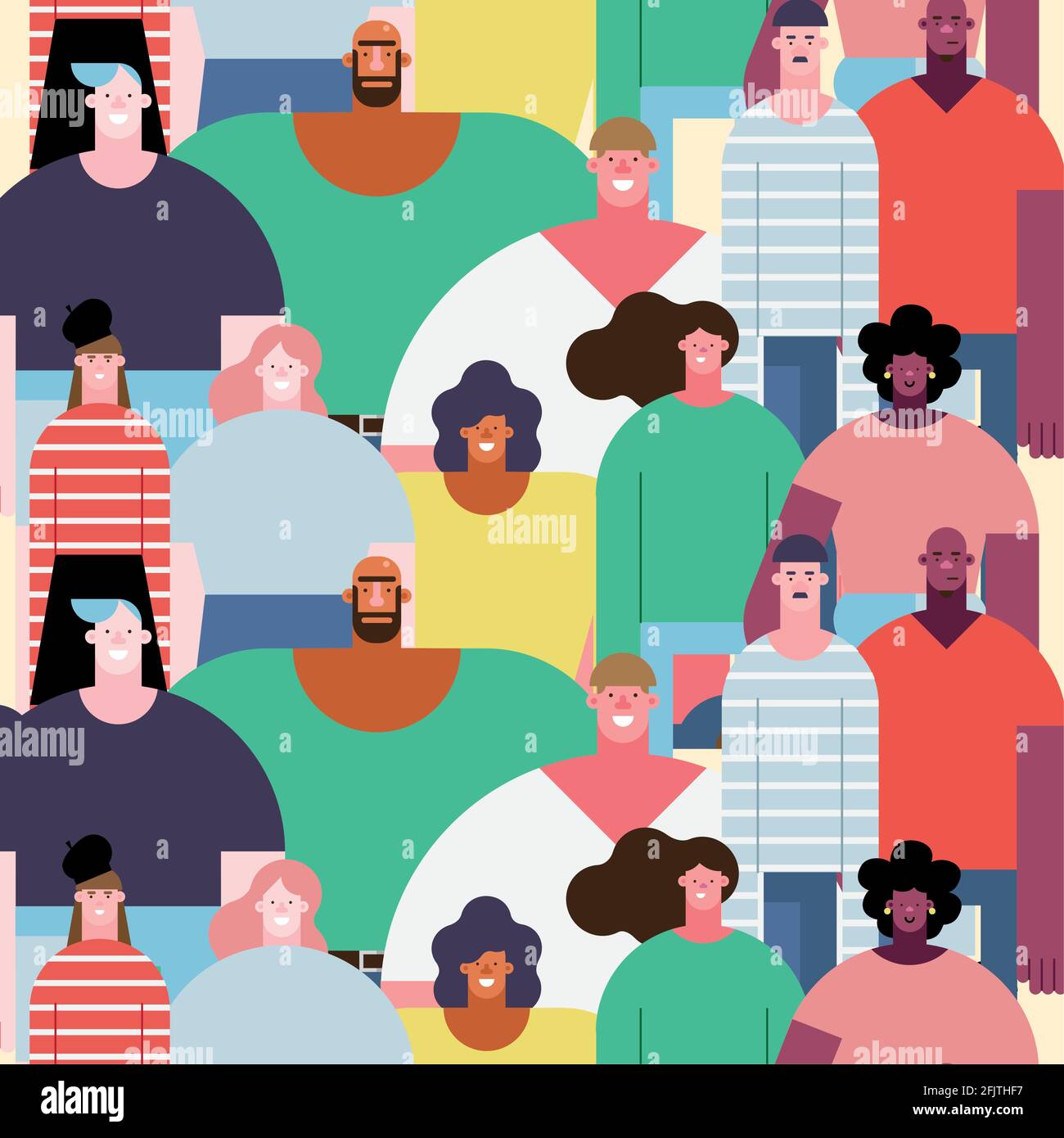 diversity people crowd characters pattern Stock Vector Image & Art - Alamy