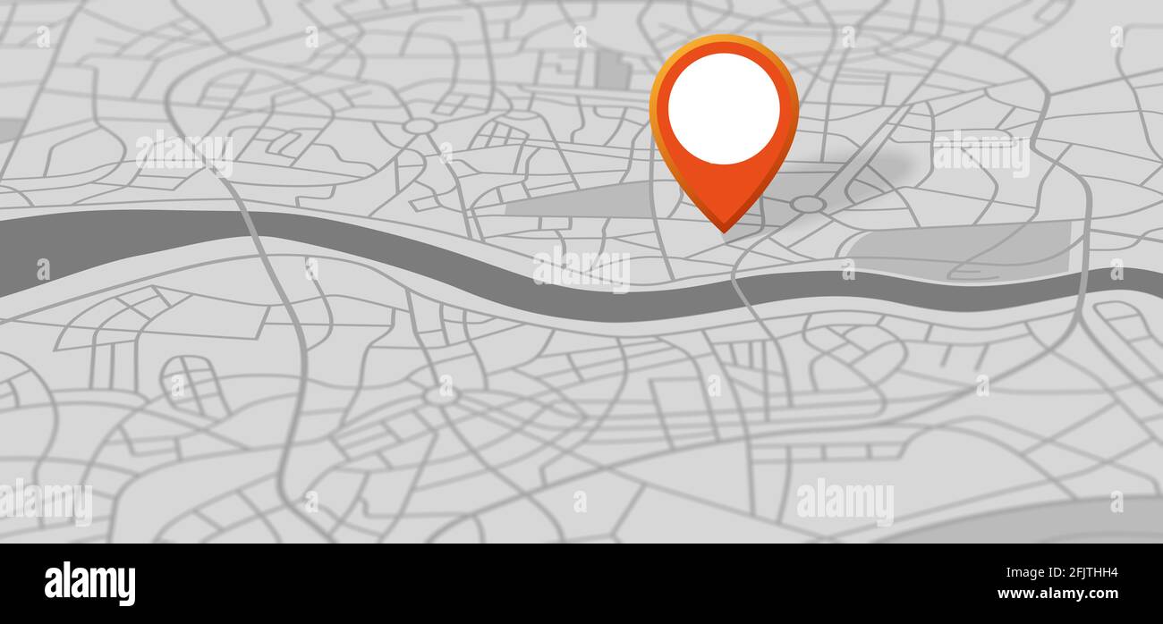 A generic city map with marker Stock Photo - Alamy