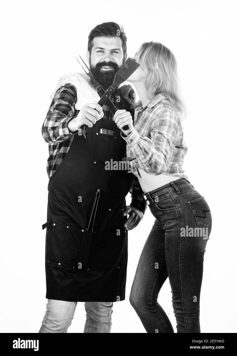 Family bbq ideas. Couple in love getting ready for barbecue. Picnic and ...