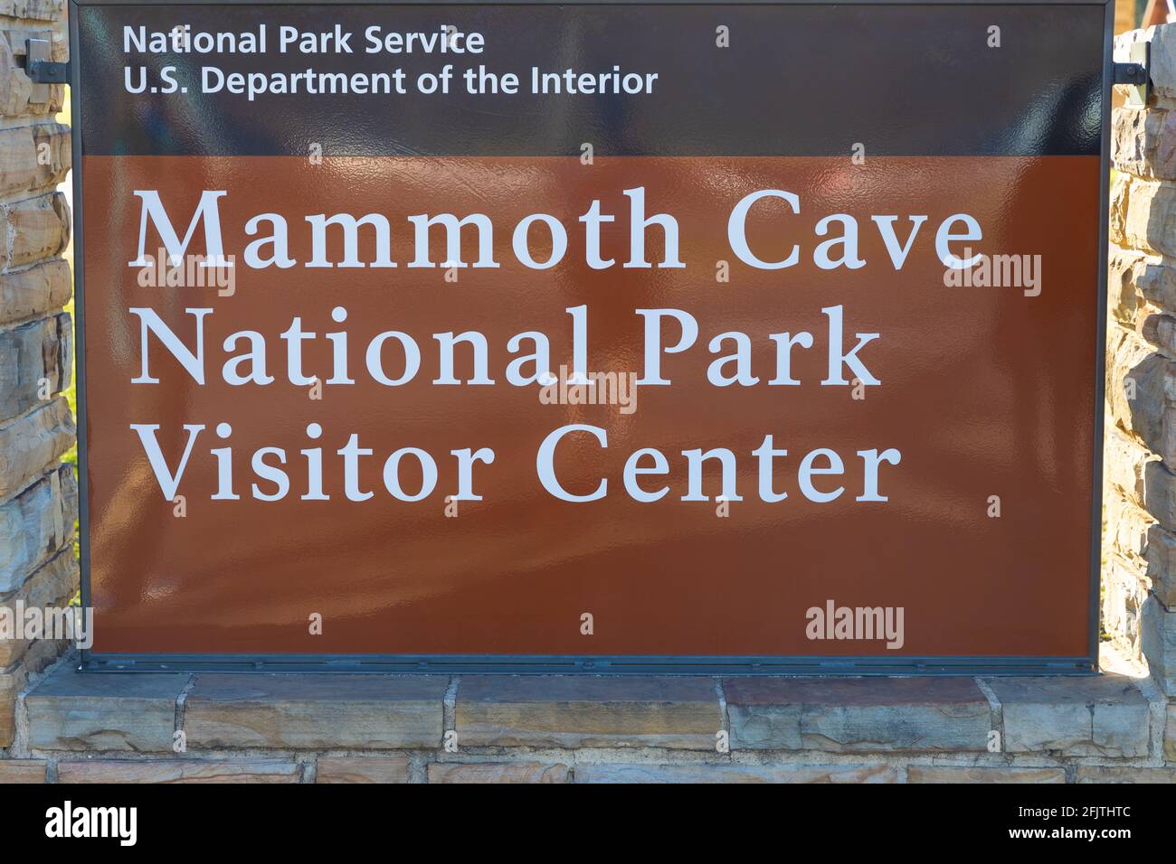 Mammoth Cave National Park Visitor Center Sign Closeup Stock Photo - Alamy