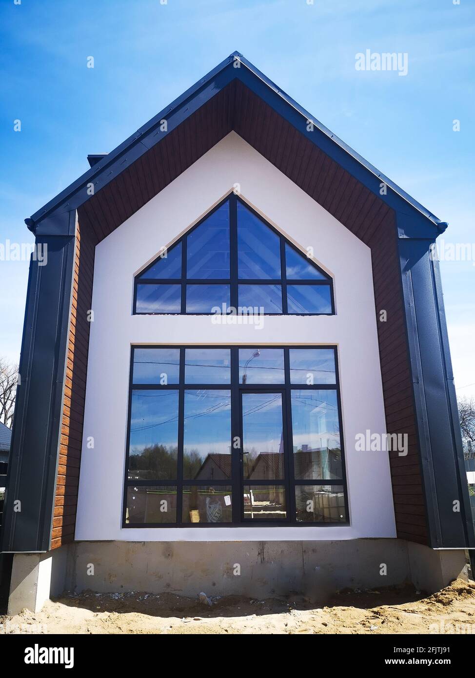 high private house with large windows Stock Photo - Alamy