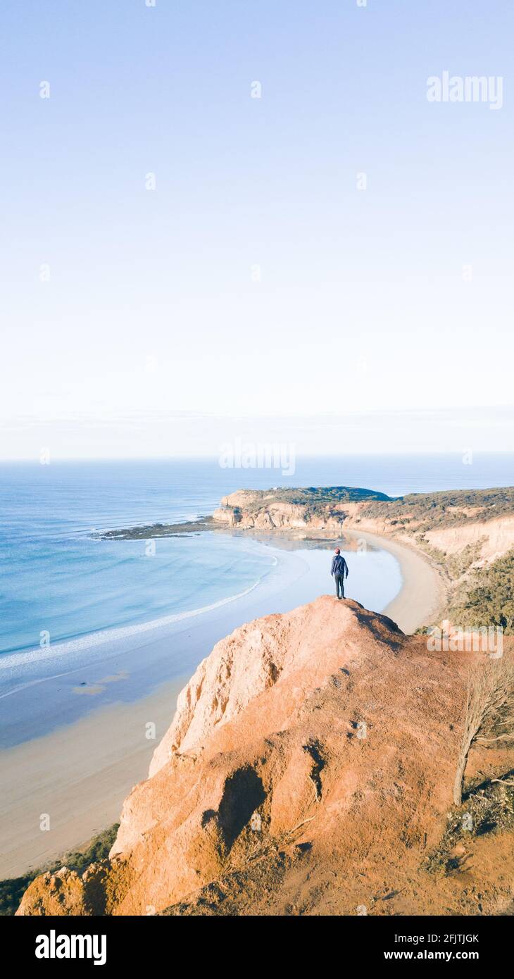 Aerial View of Great Ocean Road and Coast, Victoria, Australia Stock ...