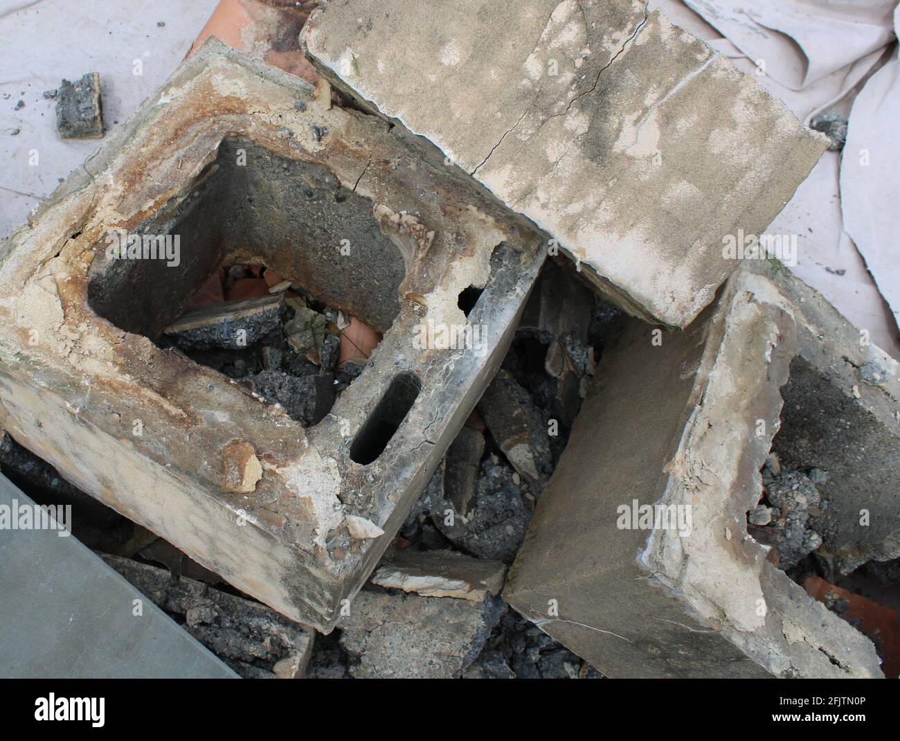 Debris from an Old Chimney Stock Photo - Alamy