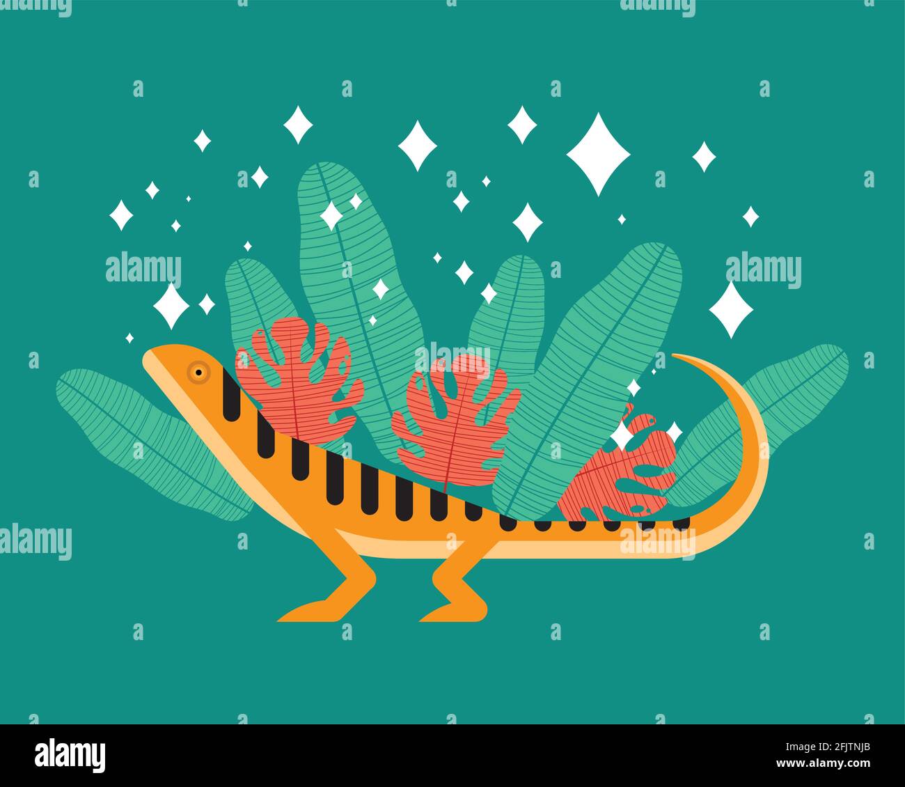 newt amphibian and leaves character Stock Vector Image & Art - Alamy