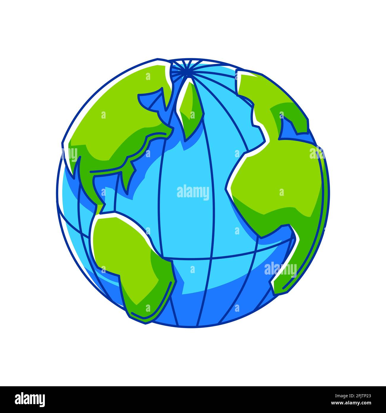 Illustration of Earth globe. Ecology icon for environment protection ...