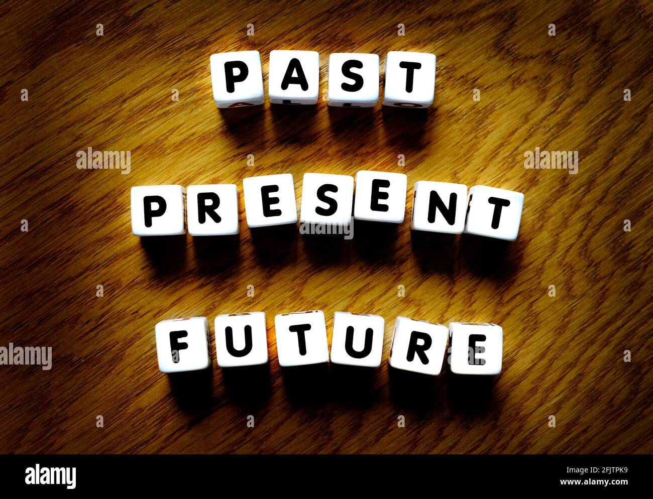 Past present and future words spelled out for planning ahead and ...