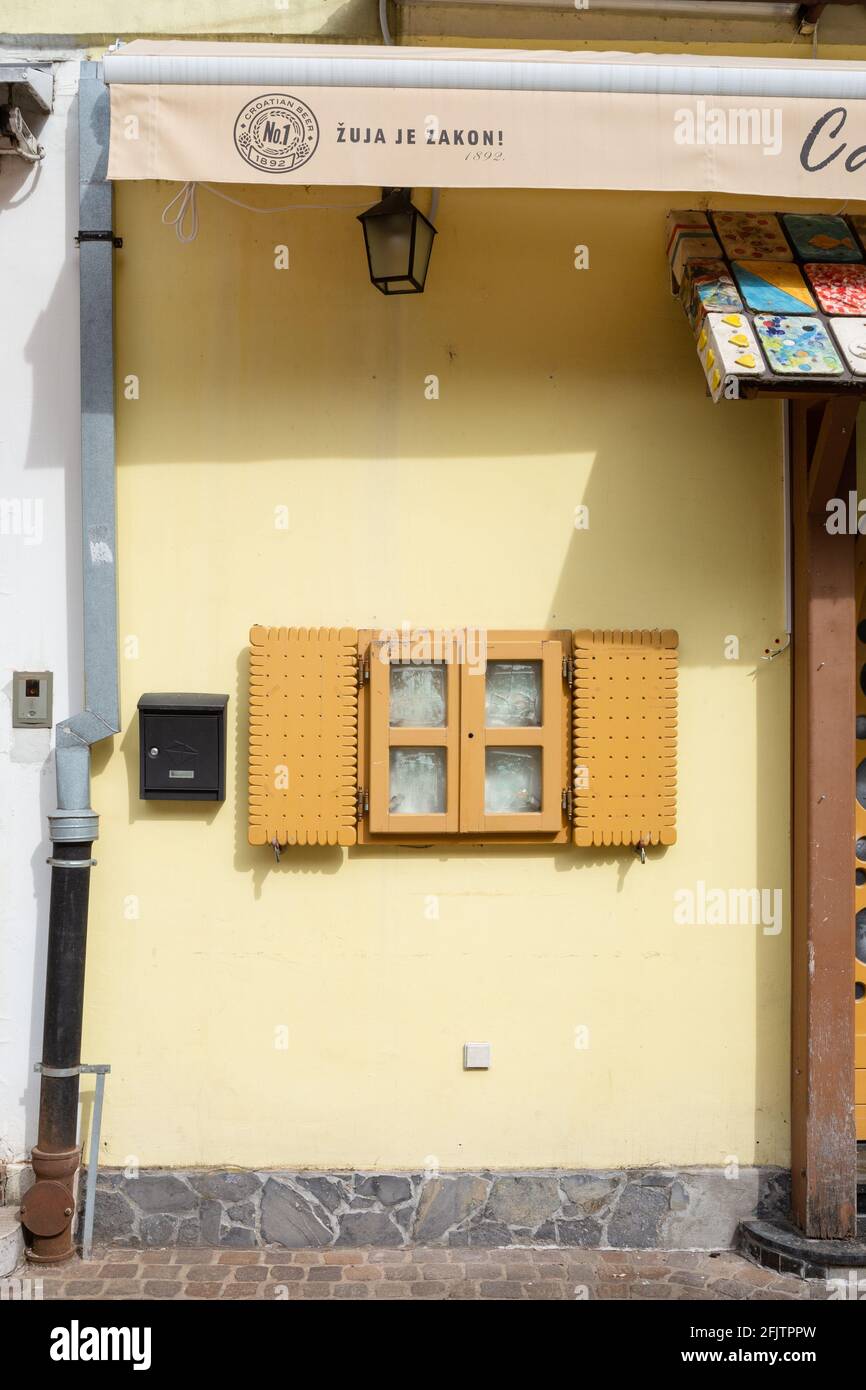 Biscuit-shaped shutters on a building in Tkalčićeva Street (Tkalčićeva ...