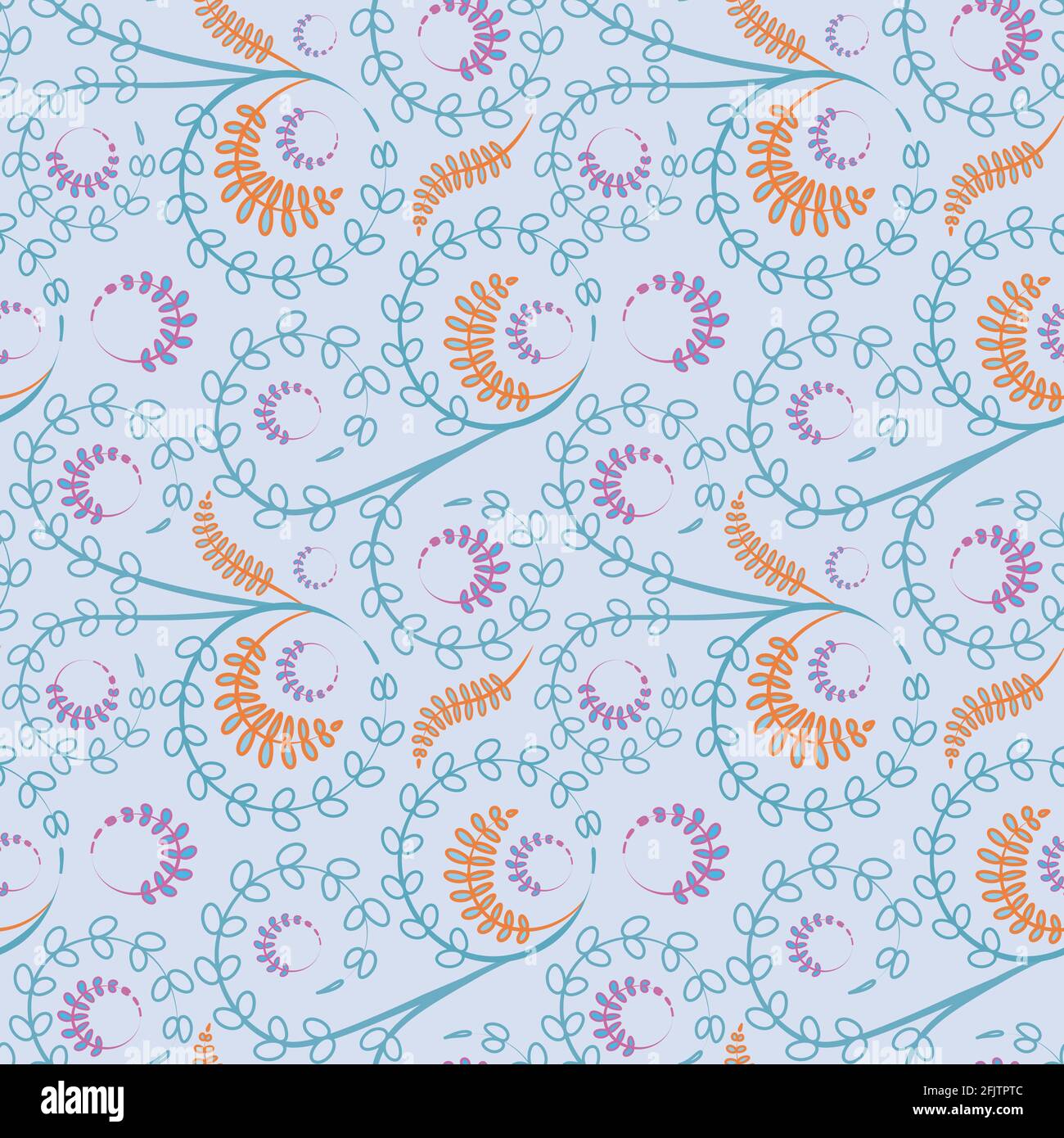 Seamless texture, pattern on a square background - flowers and leaves ...