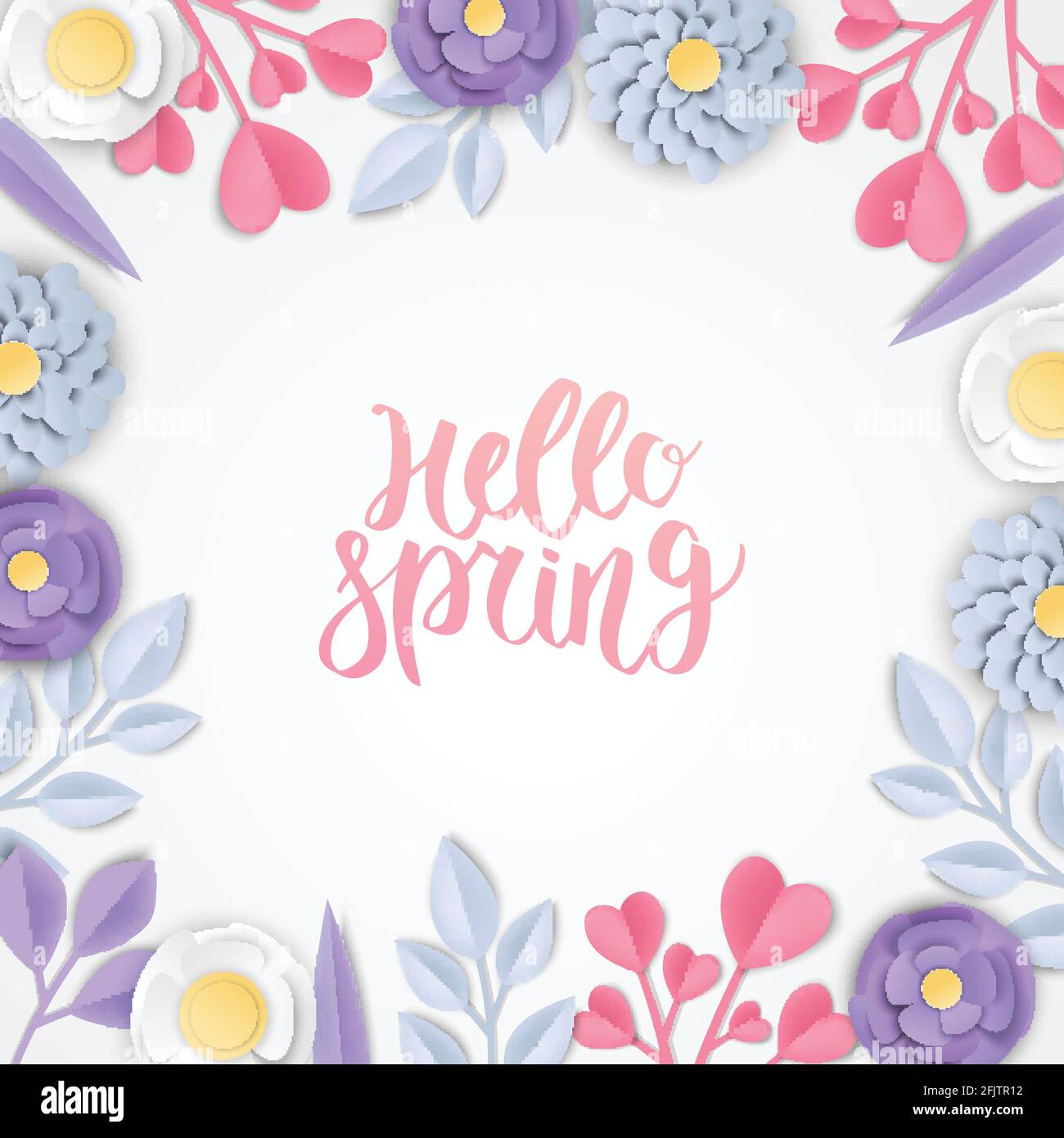 Background of paper flowers. Graphic design for spring season. paper ...