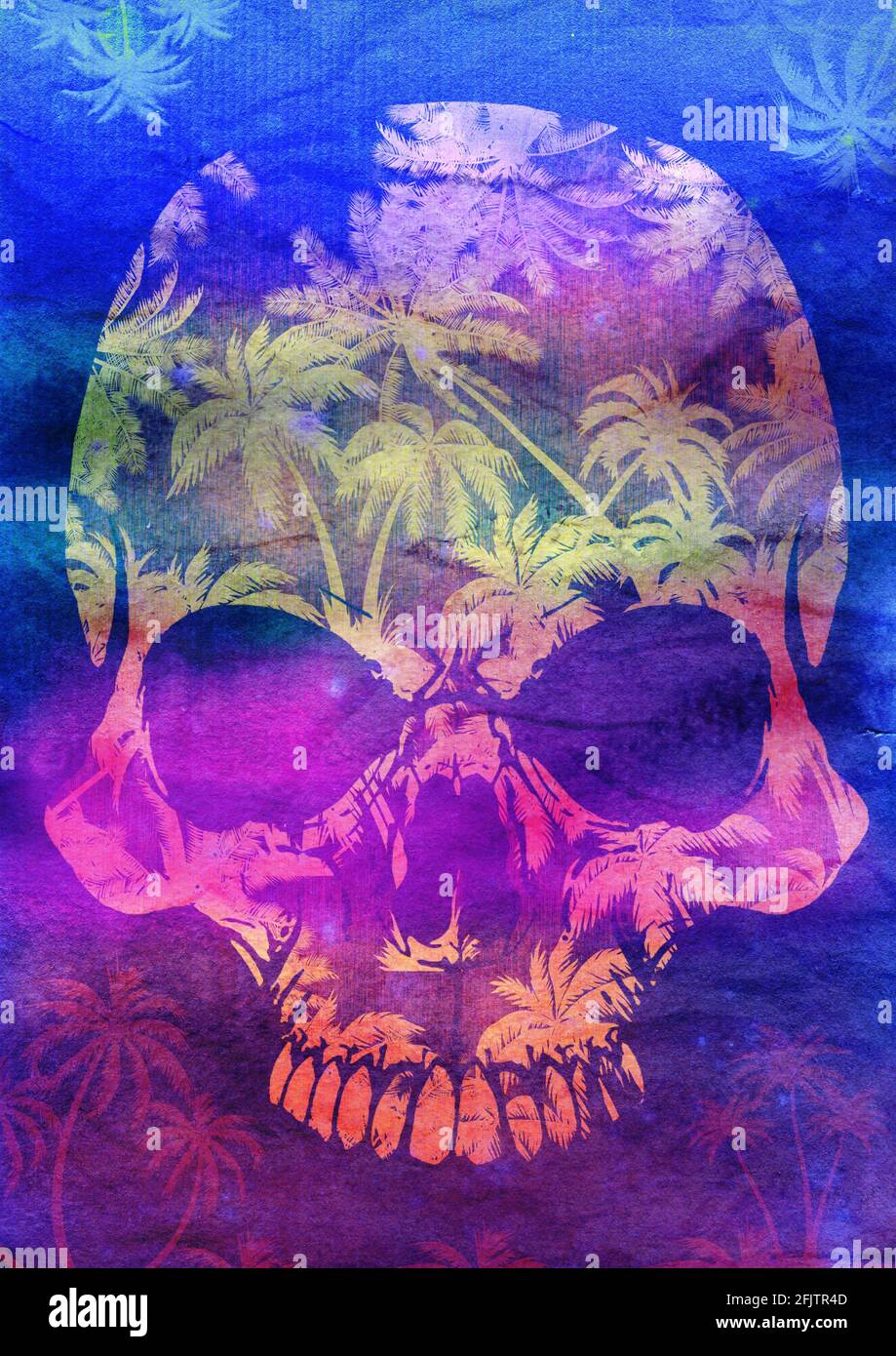 Summer background skull print design Stock Photo - Alamy