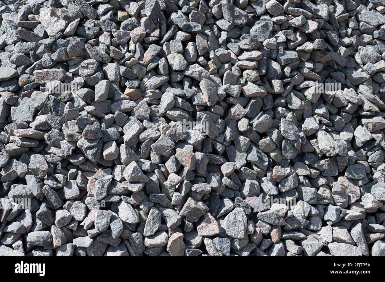 pile of rubble close up. Preparation for the construction of gray ...