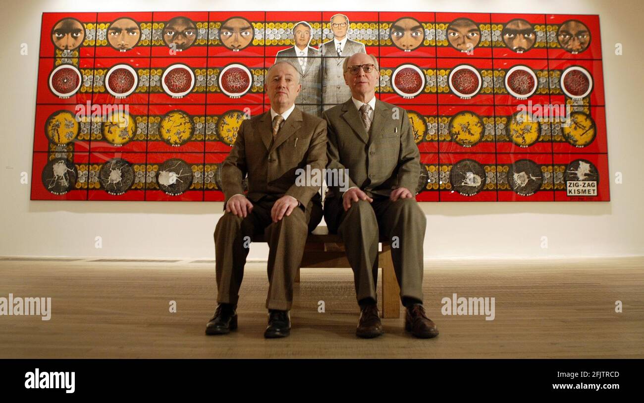 Artists Gilbert and George pose for photographers during the press ...