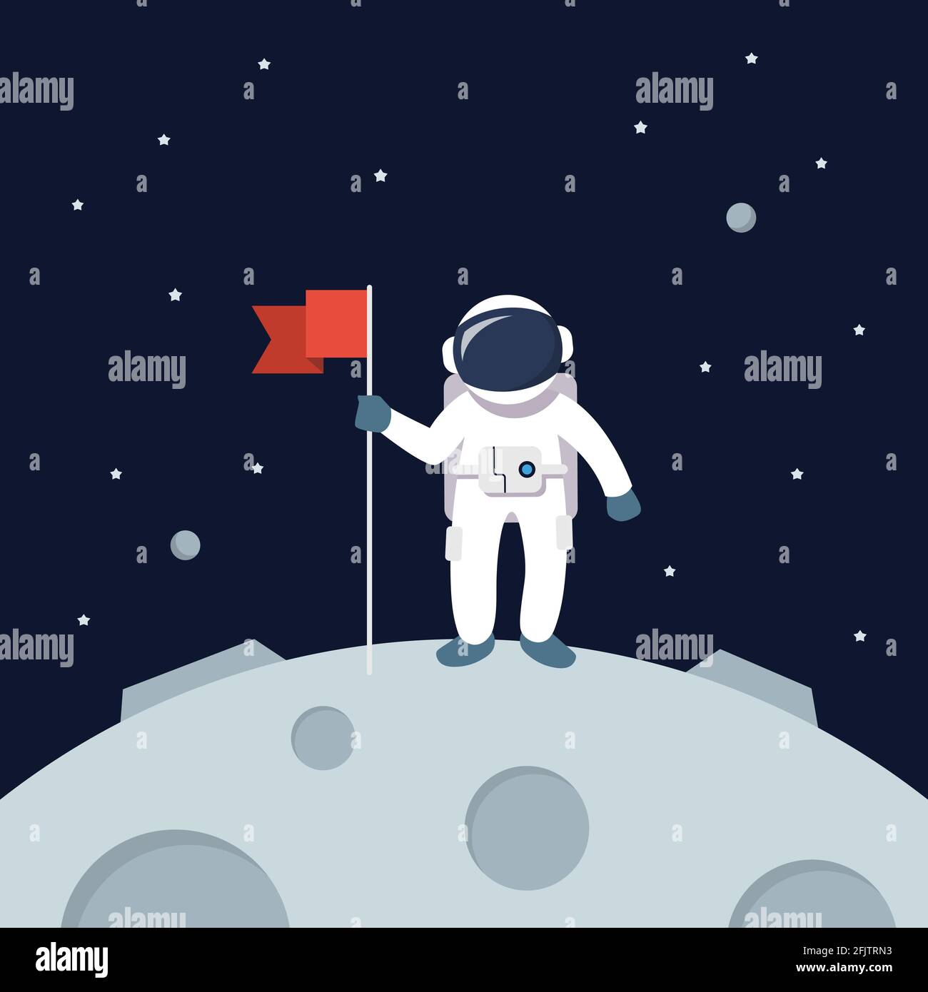 Astronaut Flag Vector