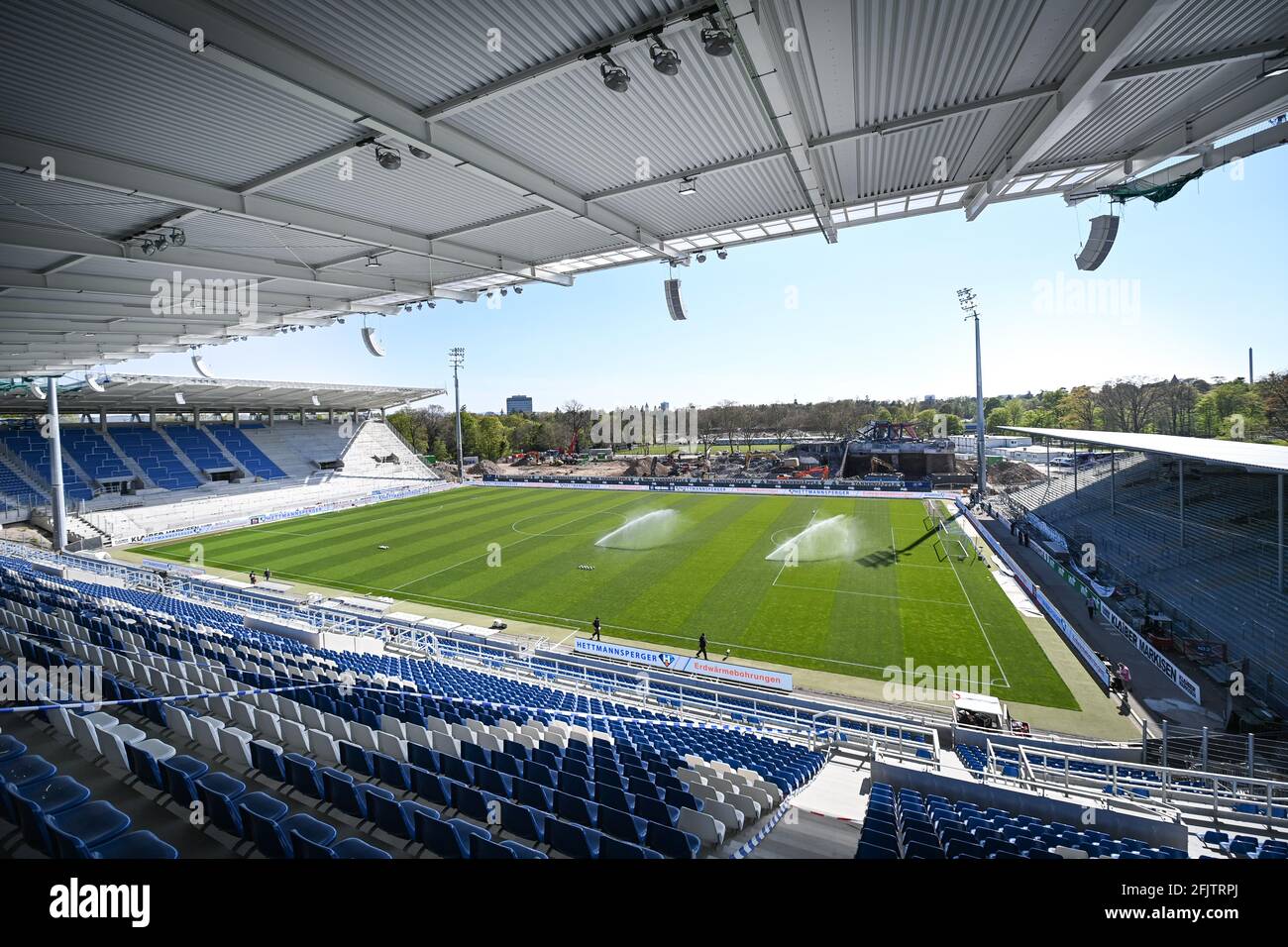 Karlsruhe, Deutschland. 26th Apr, 2021. Stadium overview ...