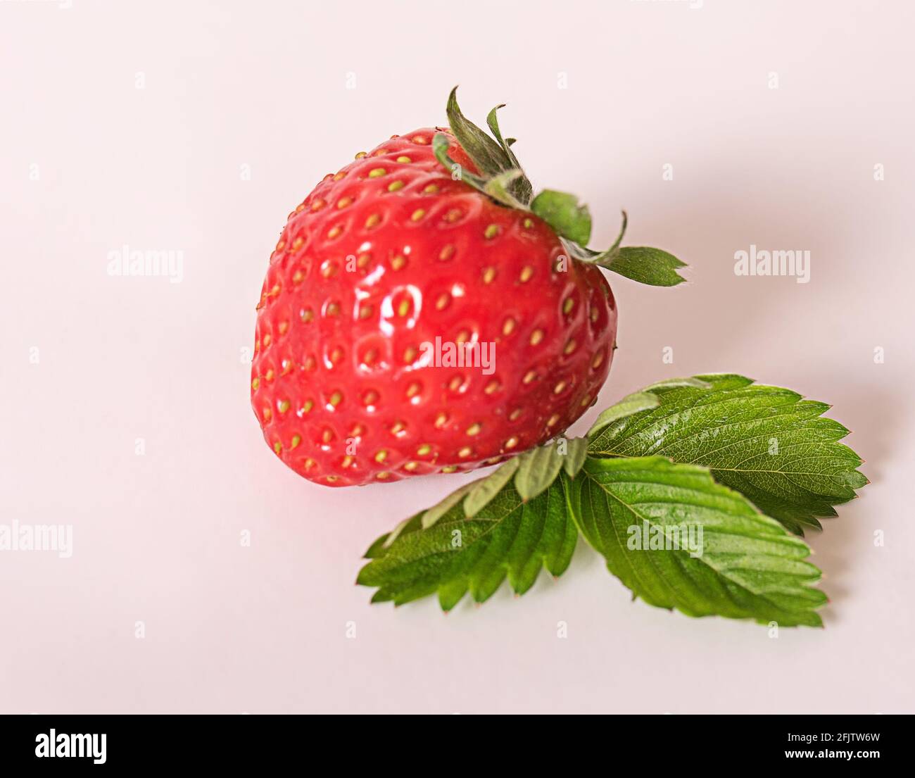 One strawberry on white background Stock Photo - Alamy