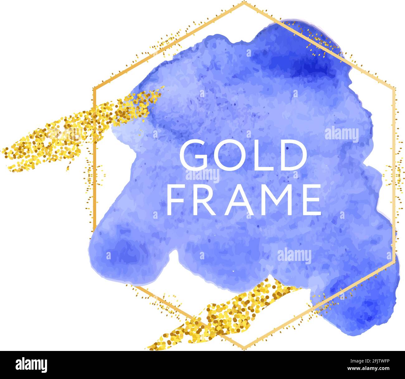 Blue square. Abstract stylish watercolor background. Vector Stock ...