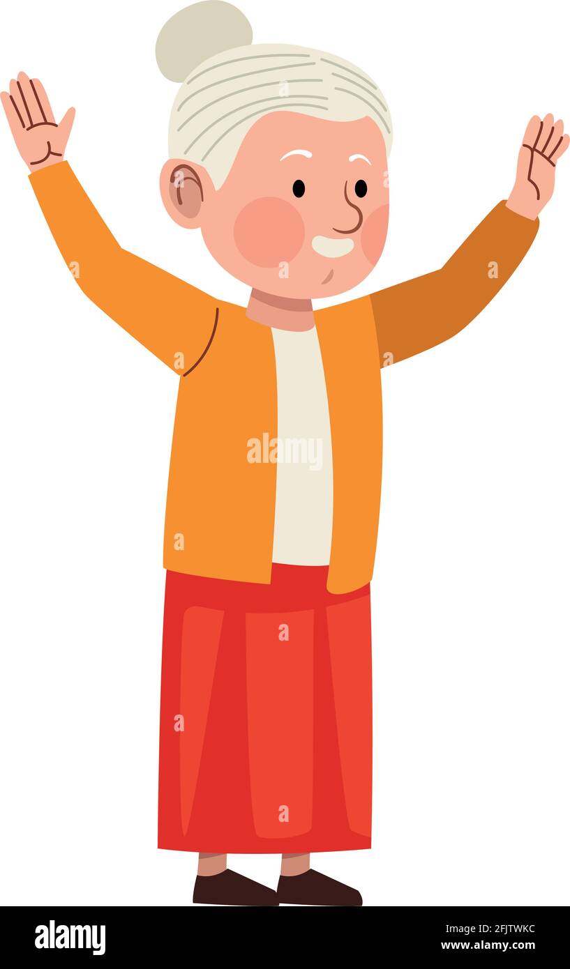 happy grandmother character Stock Vector Image & Art - Alamy