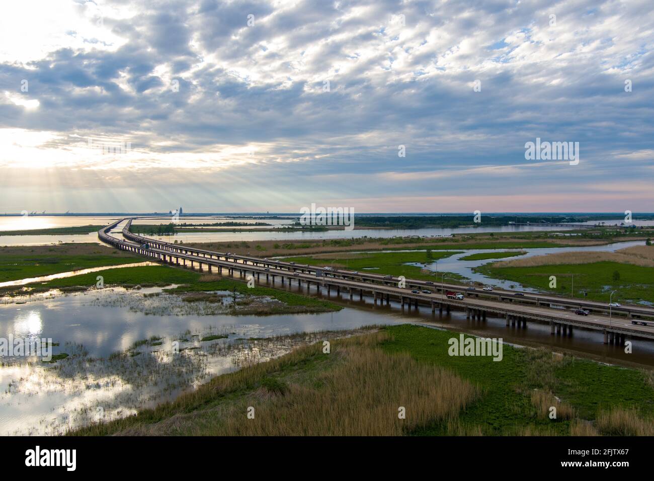 Aerial view of Mobile Bay, Alabama in April Stock Photo - Alamy