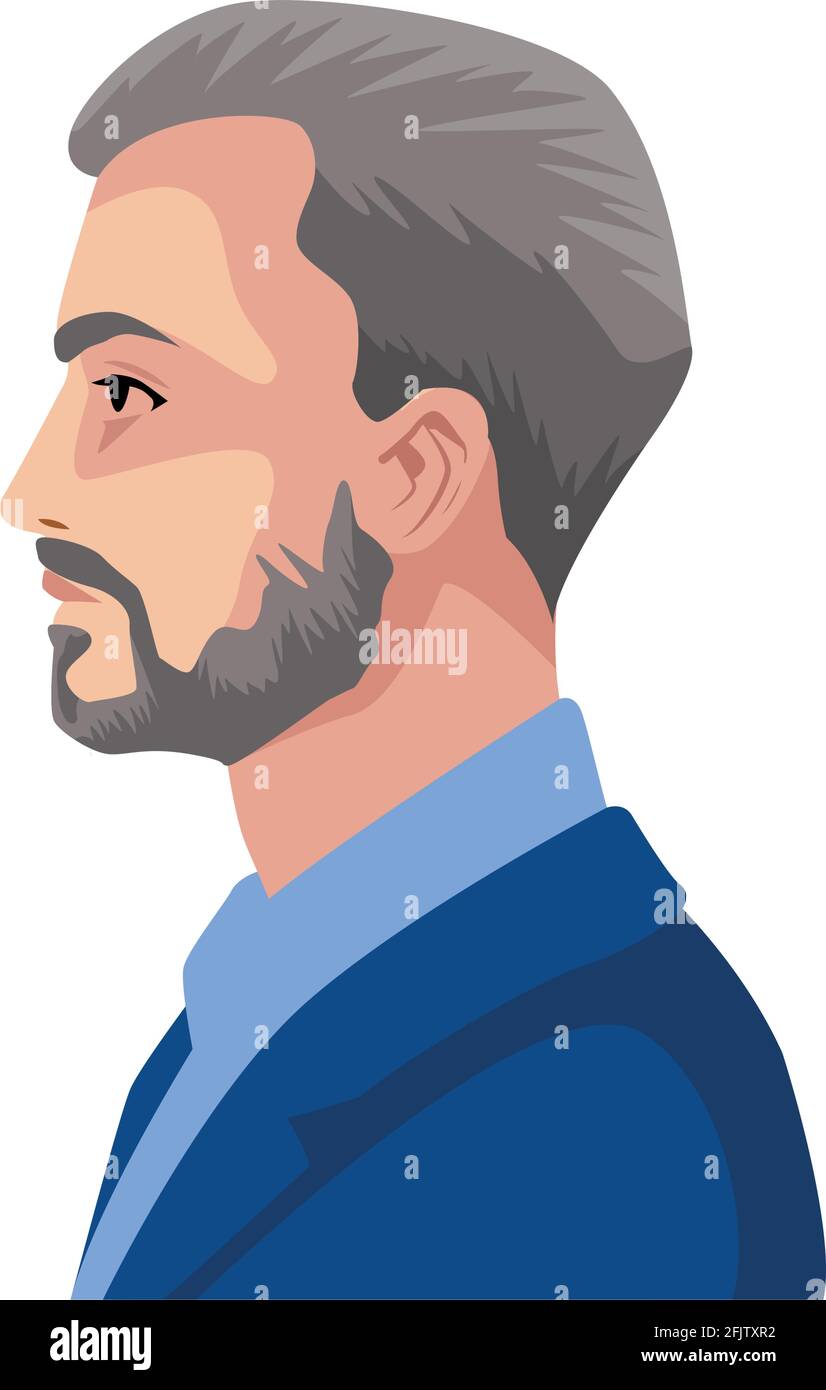 Grey hair model Stock Vector Images - Alamy