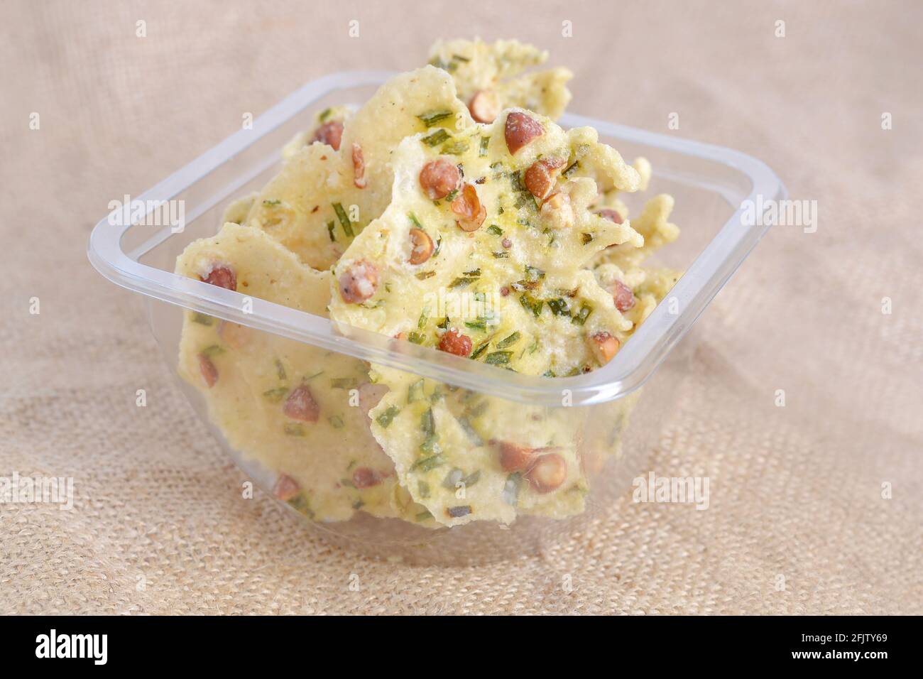 Peyek Kacang or peanut rempeyek. Deep fried savoury cracker made from ...