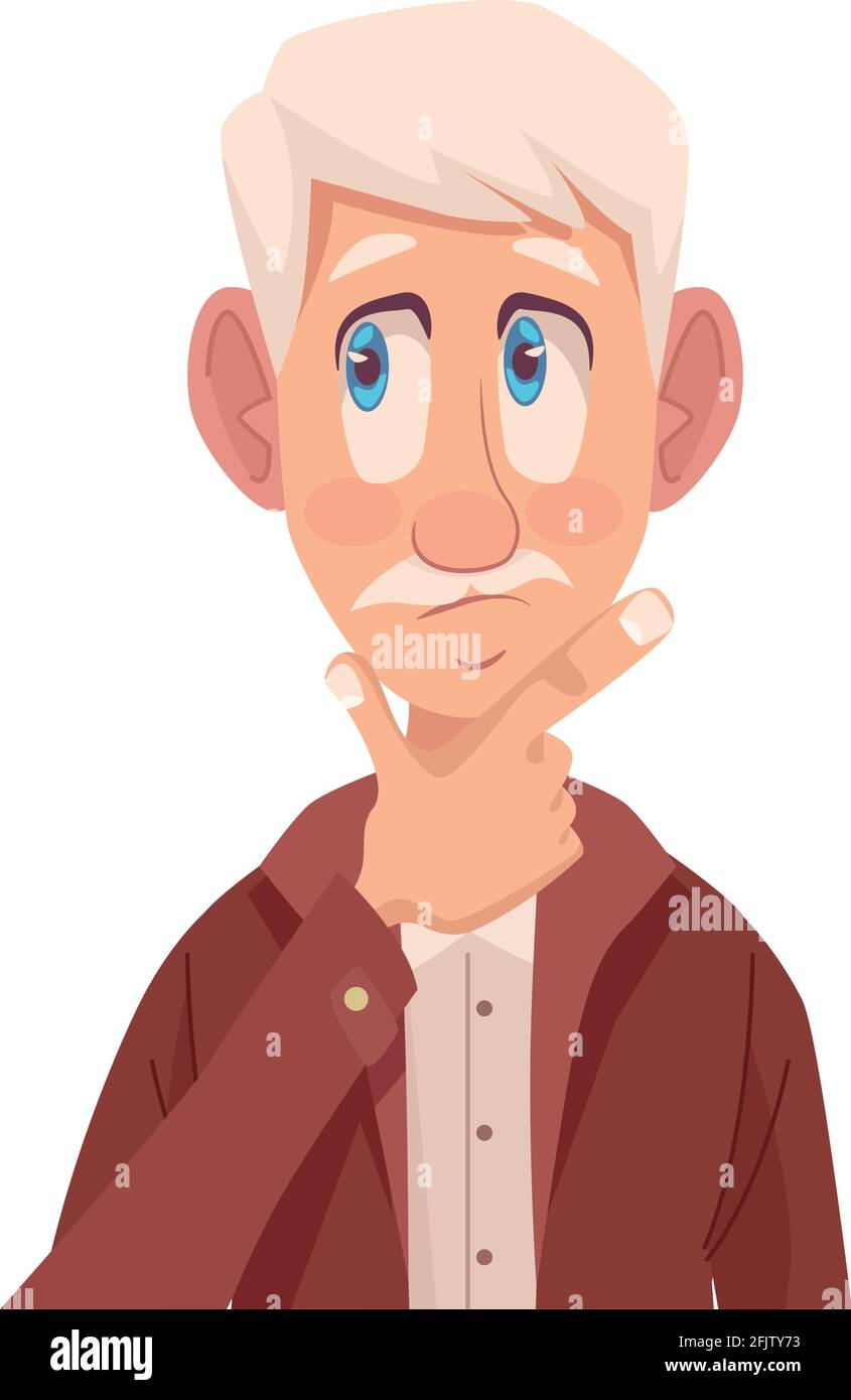 thinking grandfather character Stock Vector Image & Art - Alamy