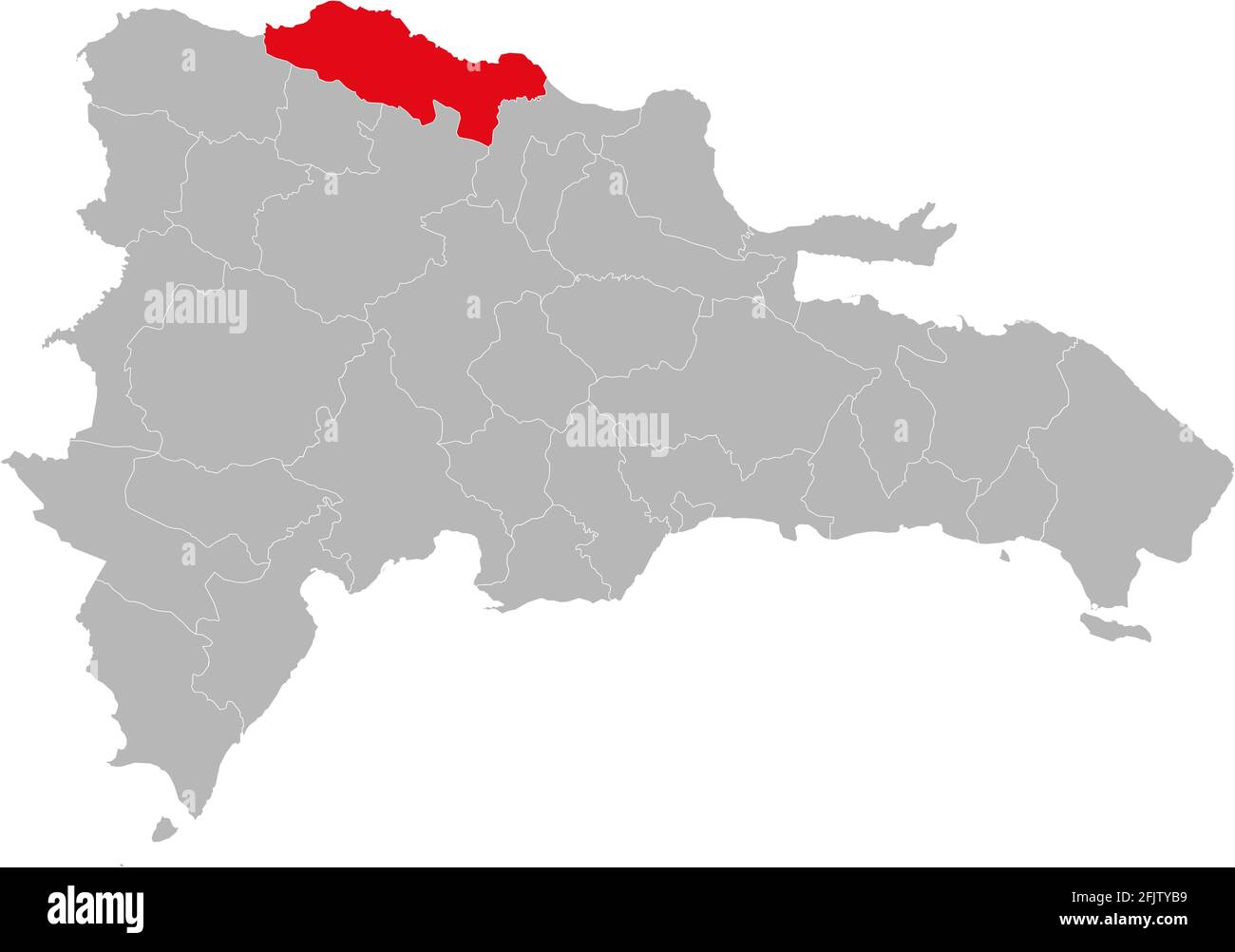 Puerto plata province isolated dominican republic map. Gray background ...