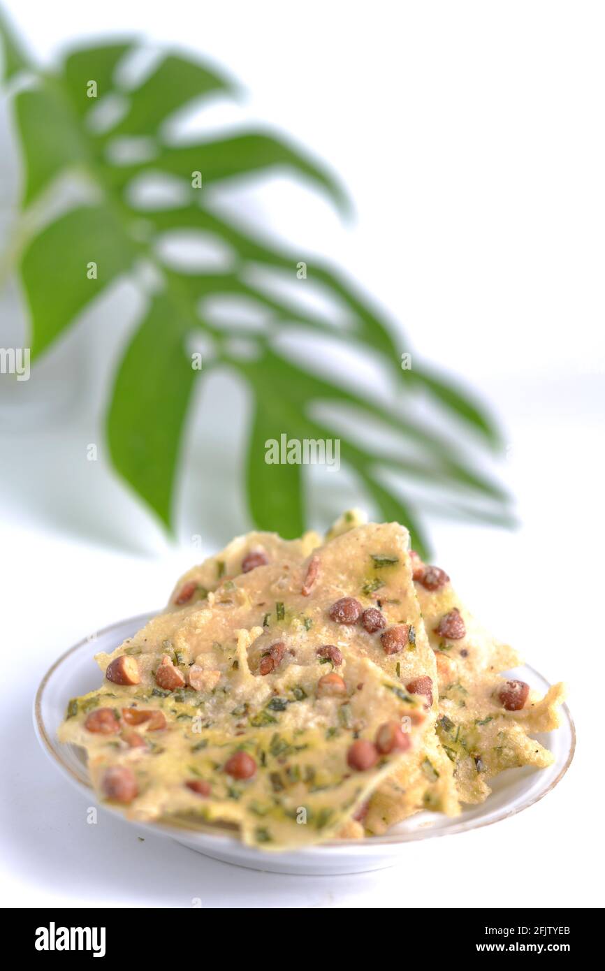 Peyek Kacang or peanut rempeyek. Deep fried savoury cracker made from ...