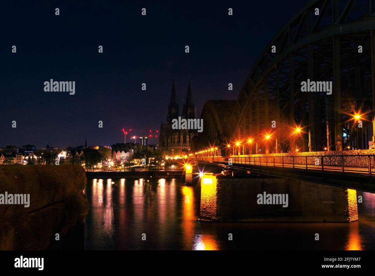 Hohenzollern bridge at night hi-res stock photography and images - Alamy