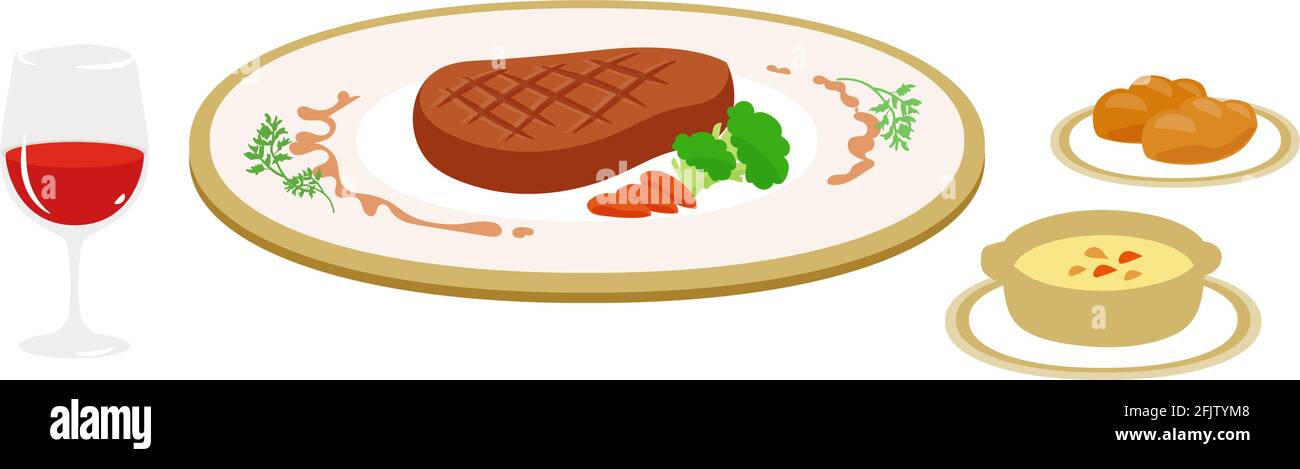 Steak plate.Vector illustration that is easy to edit Stock Vector Image ...