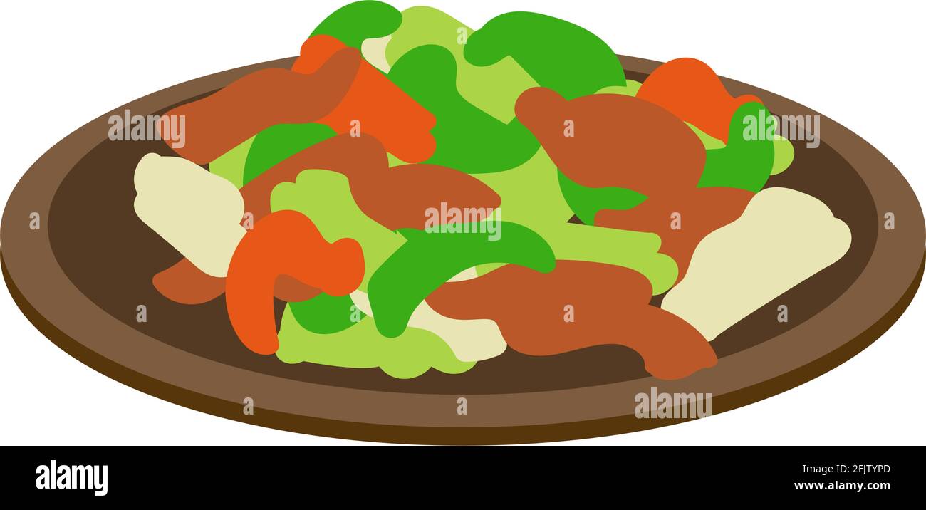 Stir-fried vegetables.Vector illustration that is easy to edit Stock ...