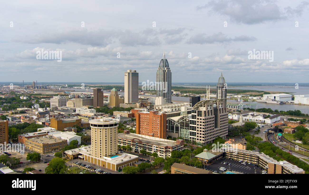 Downtown Mobile, Alabama waterfront skyline Stock Photo - Alamy