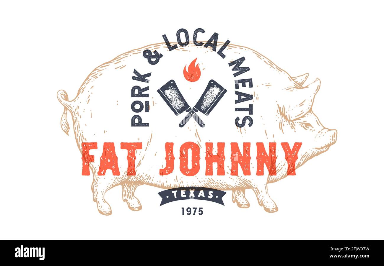 Pork, pig. Template Label, Logo, Tag, Print Stock Vector Image & Art ...
