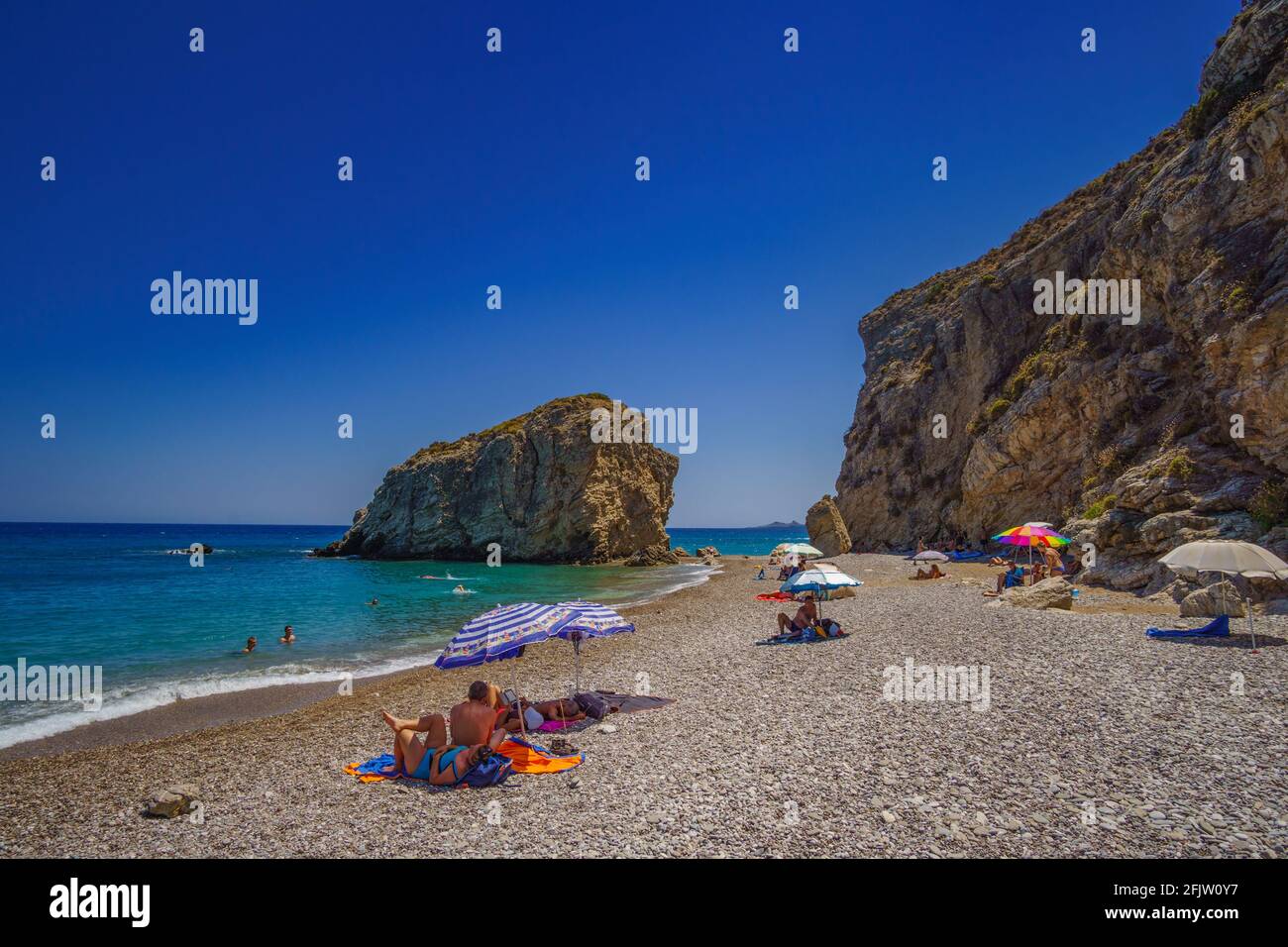 Kaladi beach, scenery with crystal clear water and the rock formation ...