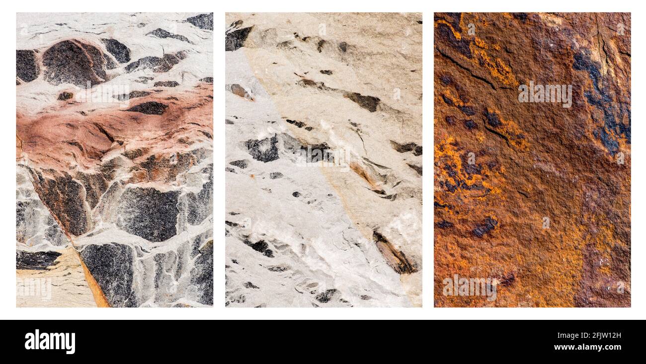 Abstract triptych based on rock colours Stock Photo - Alamy