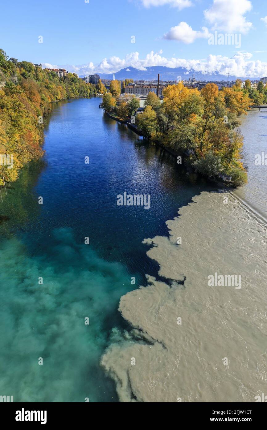 Pointe de la jonction geneva hi-res stock photography and images - Alamy