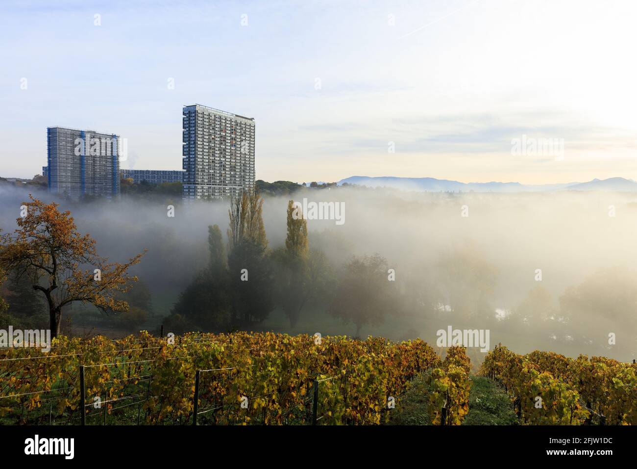 Switzerland, Canton of Geneva, Vernier, the city of Le Lignon, town ...