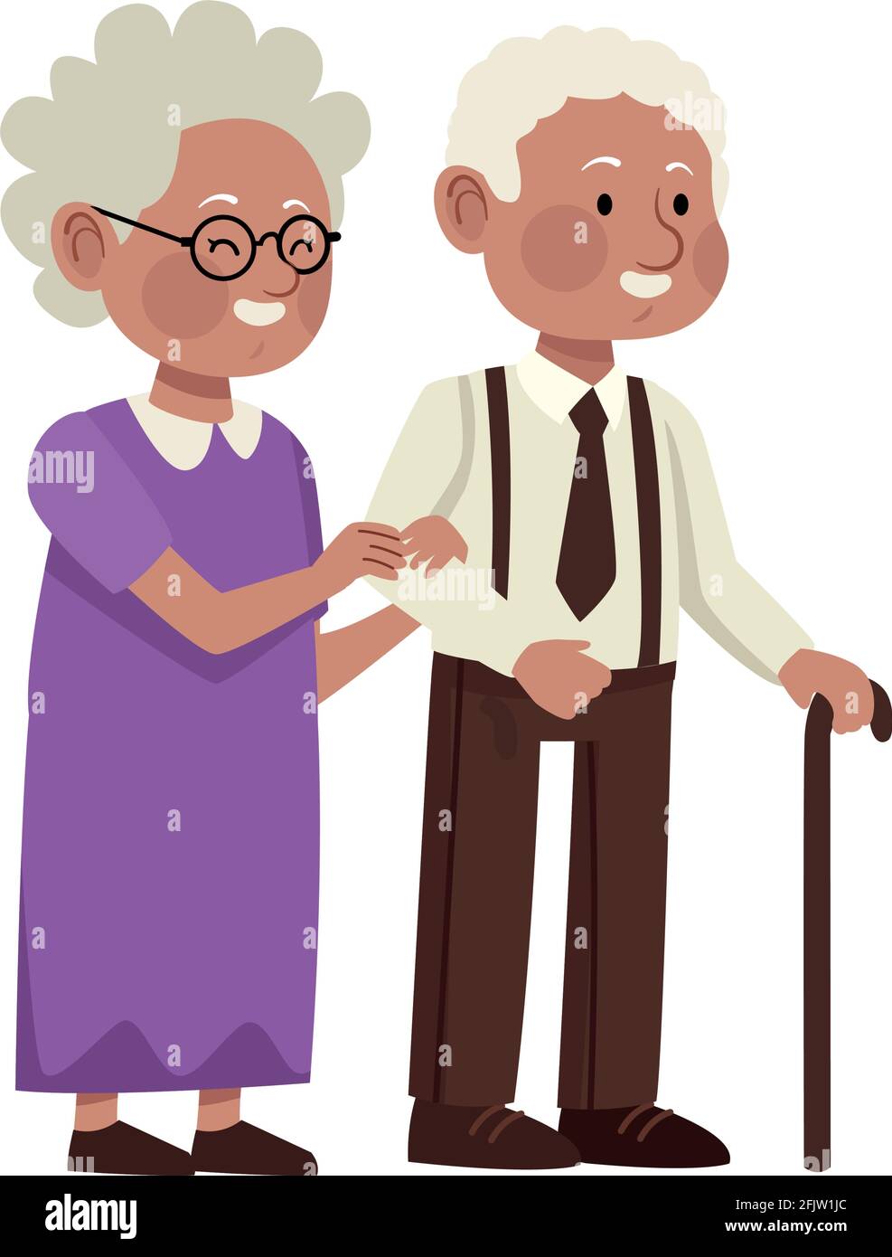 Cute elderly couple walking Stock Vector Images - Alamy