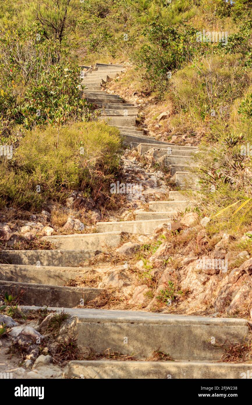 Concrete steps that leads you uphill Stock Photo - Alamy