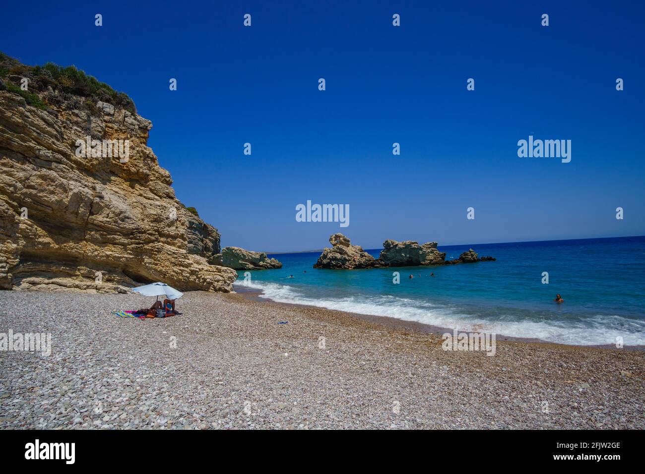 Kaladi beach, scenery with crystal clear water and the rock formation ...