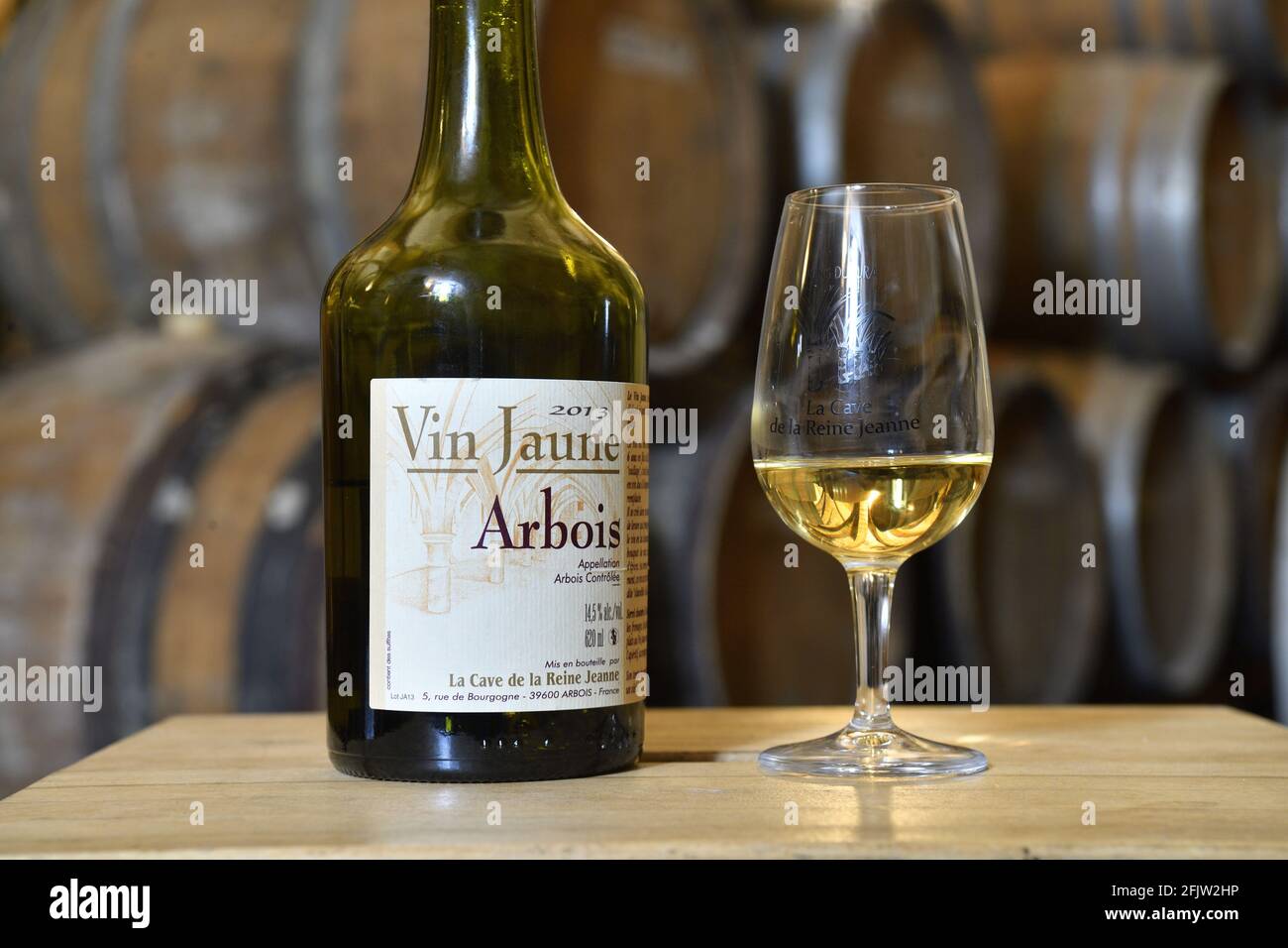 France, Jura, Arbois , one of the most beautiful cellar in the city ...