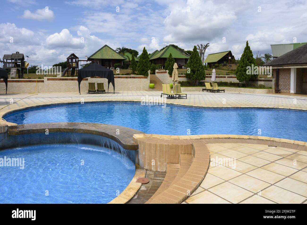 Gabon, Ogooué-Ivindo district, La Lopé, La Lopé hotel Stock Photo - Alamy