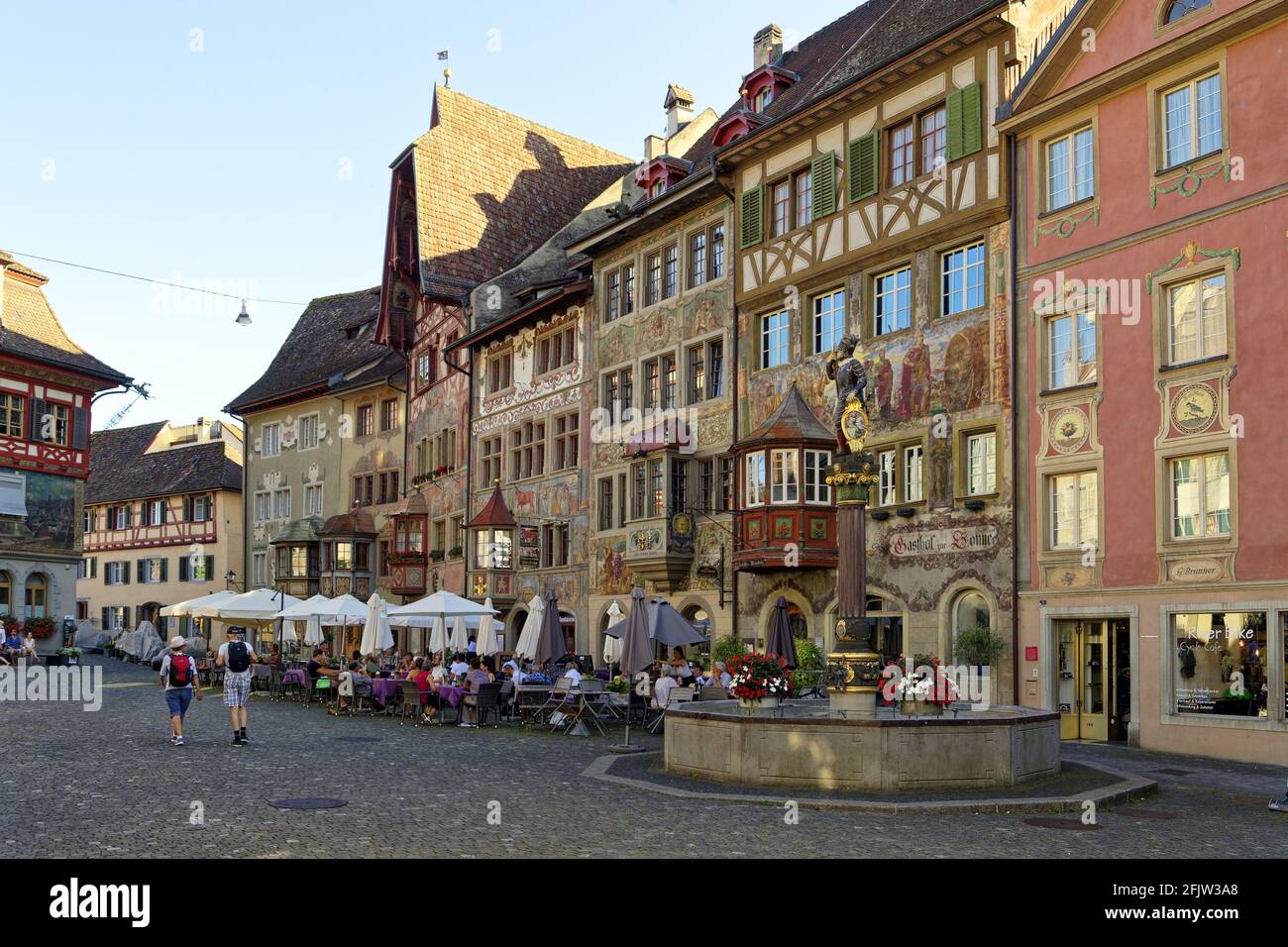 Switzerland, Schaffhausen canton, Stein am Rhein, Historical center ...