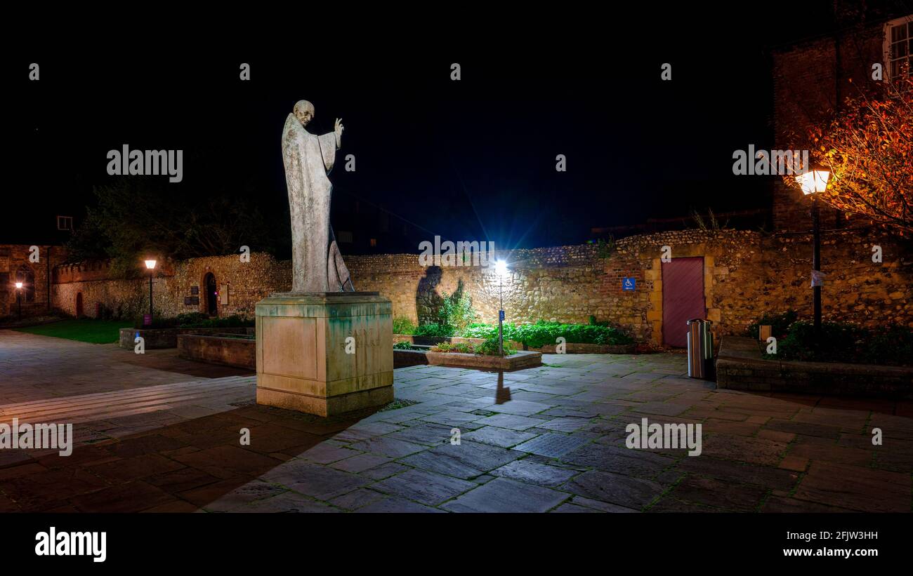 Chichester, UK - November 13, 2020: Night views of Chichester cathedral ...
