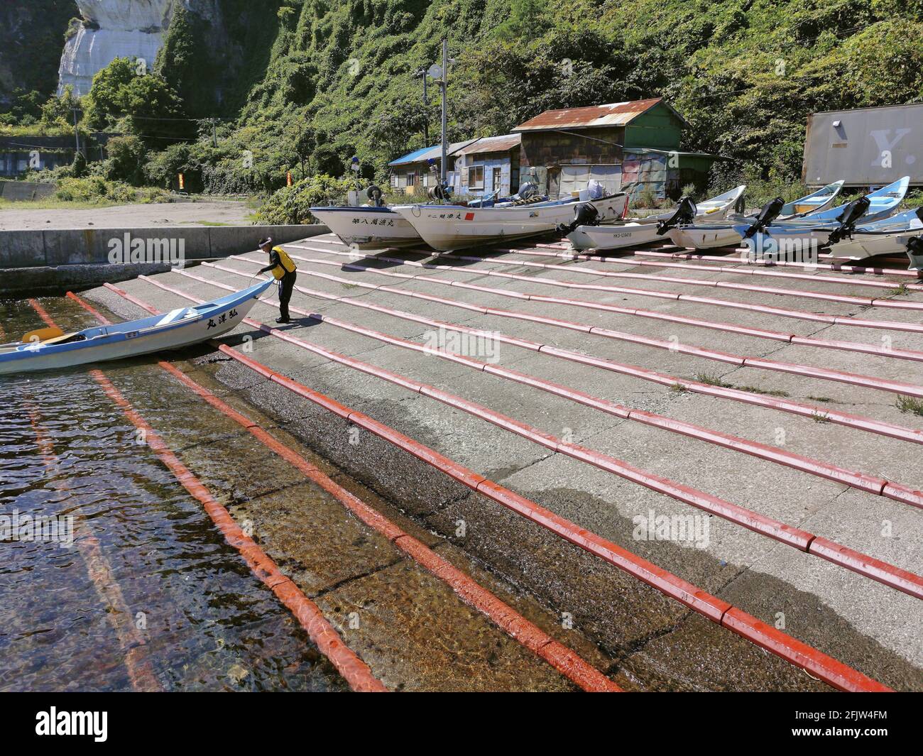 Japan, Hokkaido island, Shiroiwacho, Yoichi district, fishing port ...