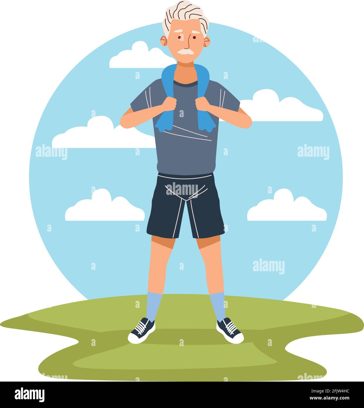 grandfather doing exercise Stock Vector Image & Art - Alamy