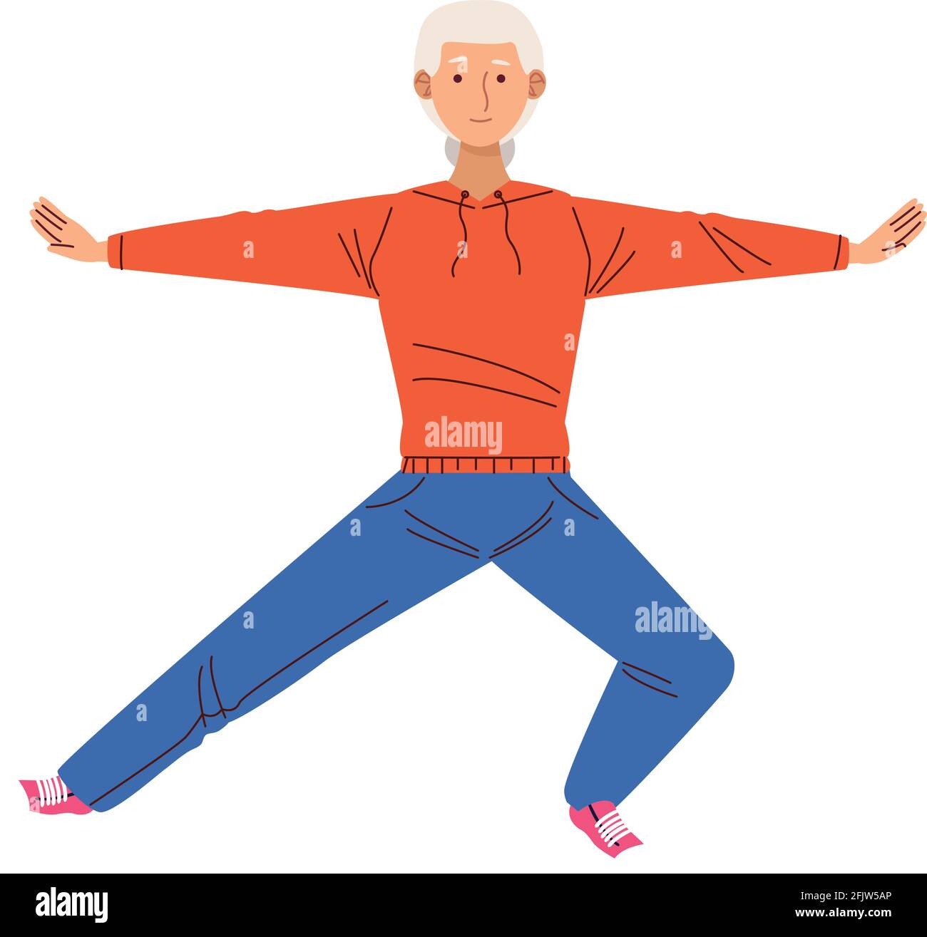 grandfather practicing exercise Stock Vector Image & Art - Alamy