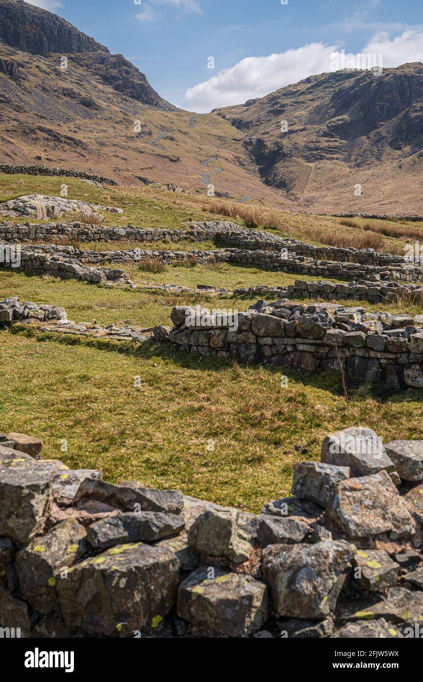 Driving over Hardknott Pass, viewing the Roman Fort and onto Wrynose ...